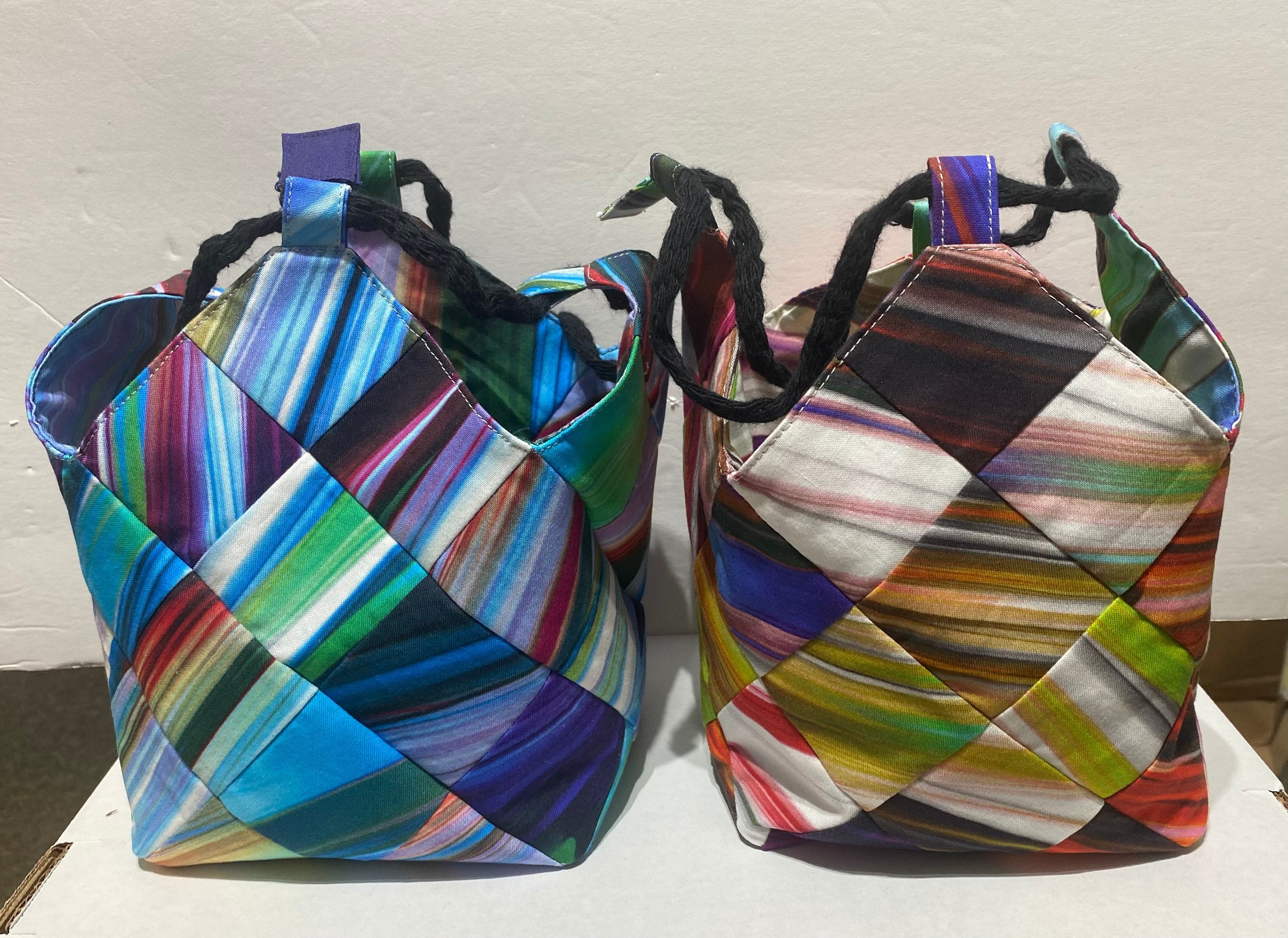 Bitty Bag kit fabric pattern interfacing cording for two bags instruct ...