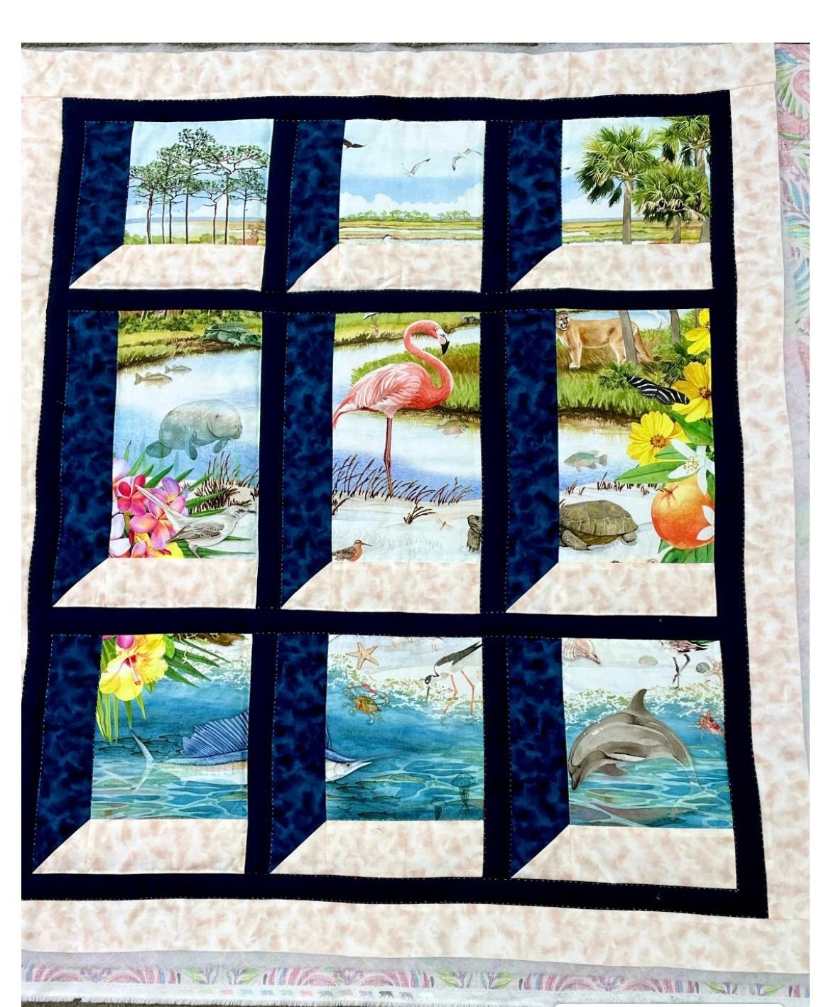 Attic Window Kit 30x35 includes FL shop hop panel fabric for top bindi ...