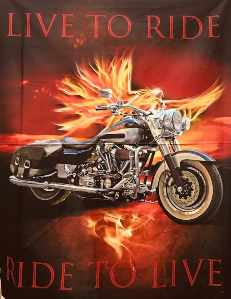 Motorcycle Panel "Live To Ride" — Alma Sue's Quilts